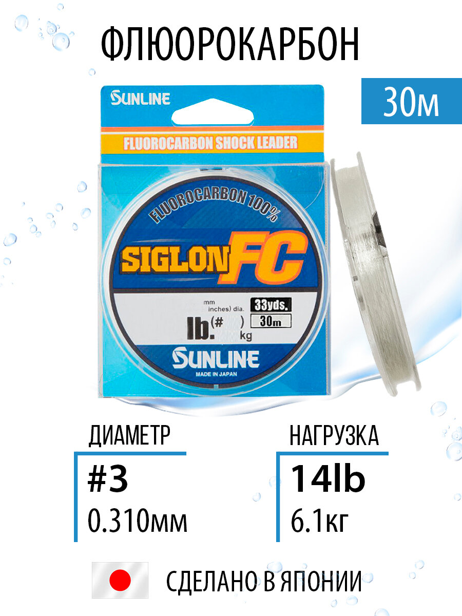 Флюорокарбон Sunline SIGLON FC 2020 30m Clear 0.310mm 6.1kg/14lb