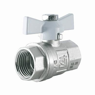Кран шаровой 1/2" ВВ бабочка никелированный, STI