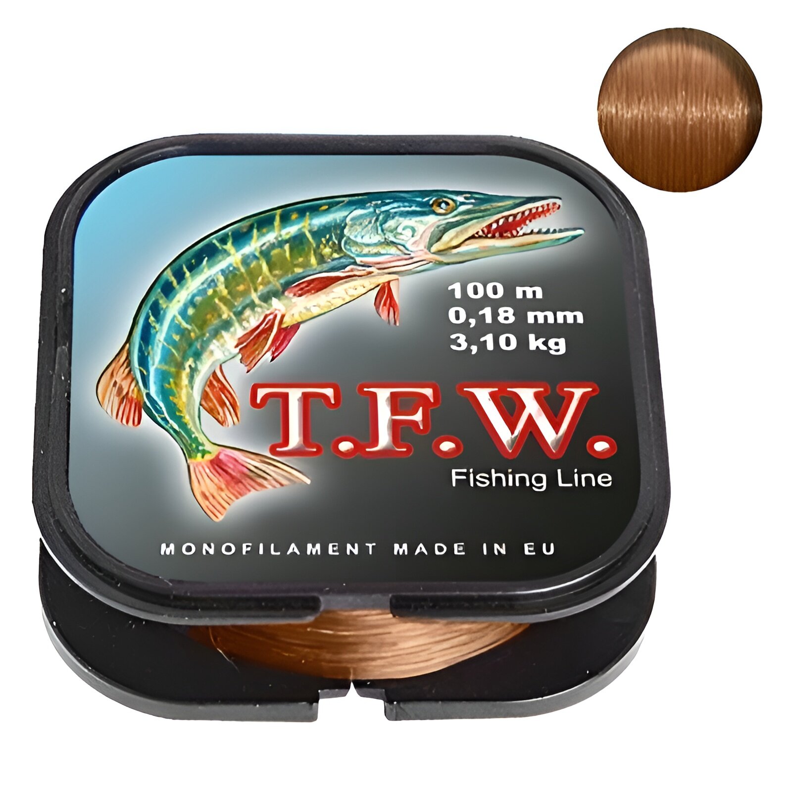 Леска для рыбалки Aqua "T.F.W." , диаметр 0.18 мм, 100 м, 1 шт.