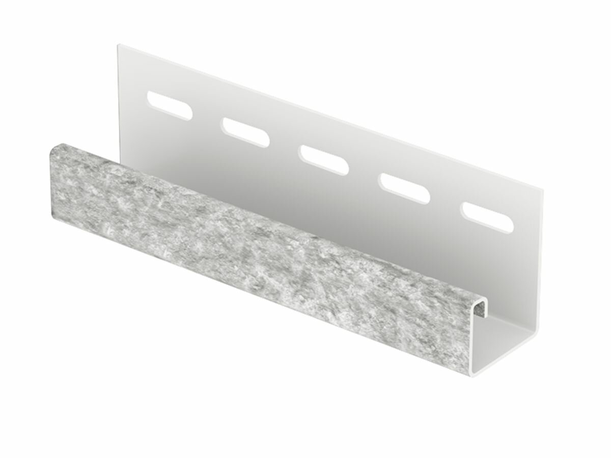 Ю-пласт J-планка (j-профиль), Стоун-хаус кварцит светло-серый, 1 шт