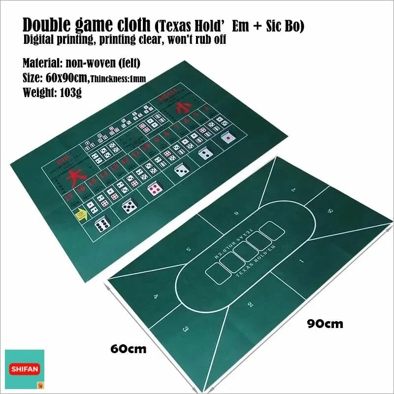 Игра В Кости, Техасский Холдем, 90x60 См, Двойная Скатерть Без Текстиля