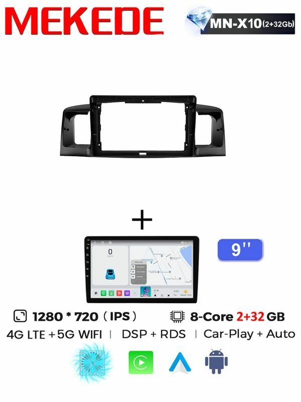 Магнитола 9" Mekede MN X10 Pro 2/32 Gb BYD F3 1 2005-2013 carplay