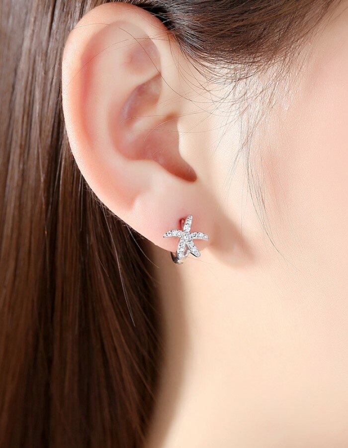 Серьги конго, циркон