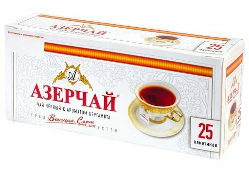 Чай черный азерчай с ароматом бергамота, 25пак x 3 упаковки