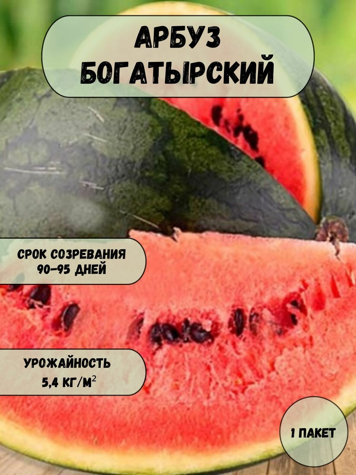 Арбуз Богатырский семена 10 шт