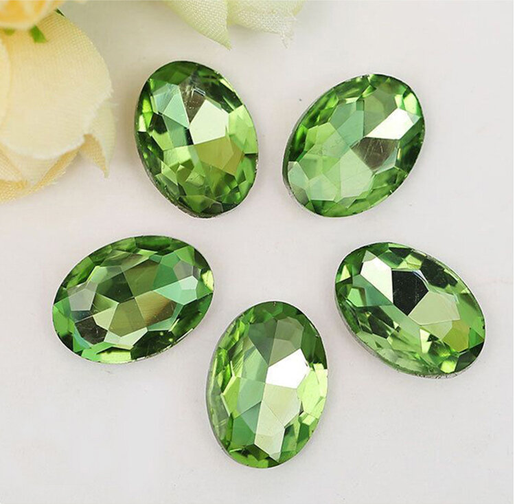 Хрустальные стразы овал, стеклянные гранёные кристаллы для скрапбукинга, флористики, бижутерии и декора, набор 4х6 6х8 10х14 мм, 20-10 шт, усиленный блеск