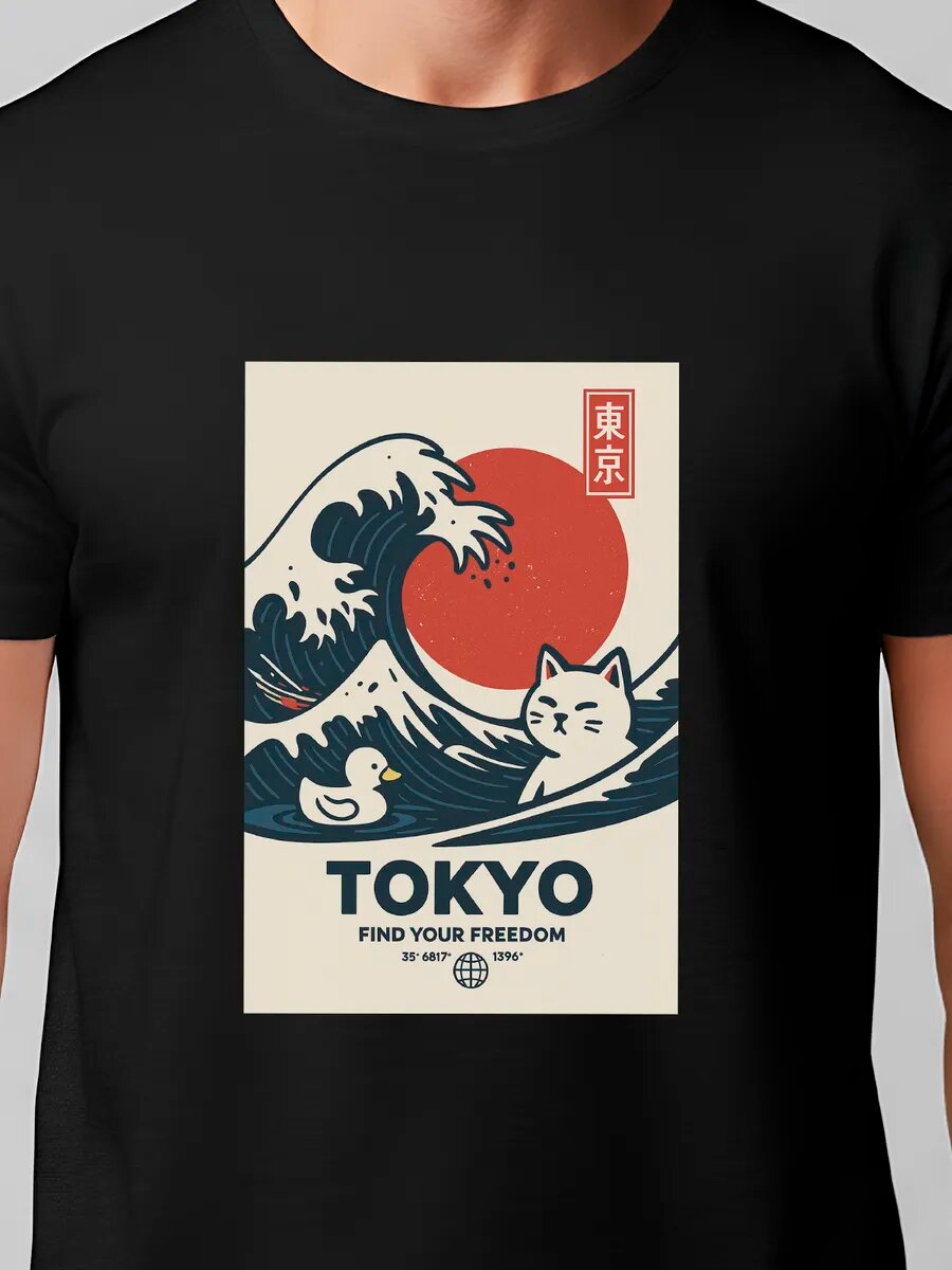 Футболка PRINTSHOT, 1 шт., размер 2XL, черный