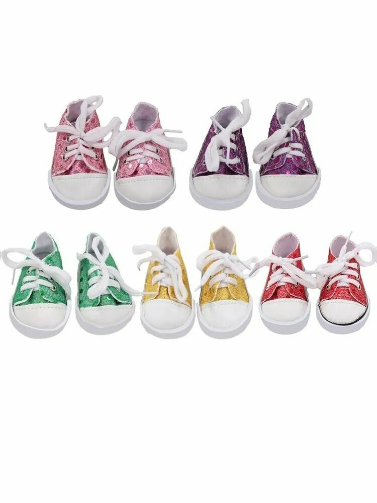 1 пара 18-дюймовых Baby Docl Doll 7 см. Обувь Canvas, кукол, кукольные аксессуары