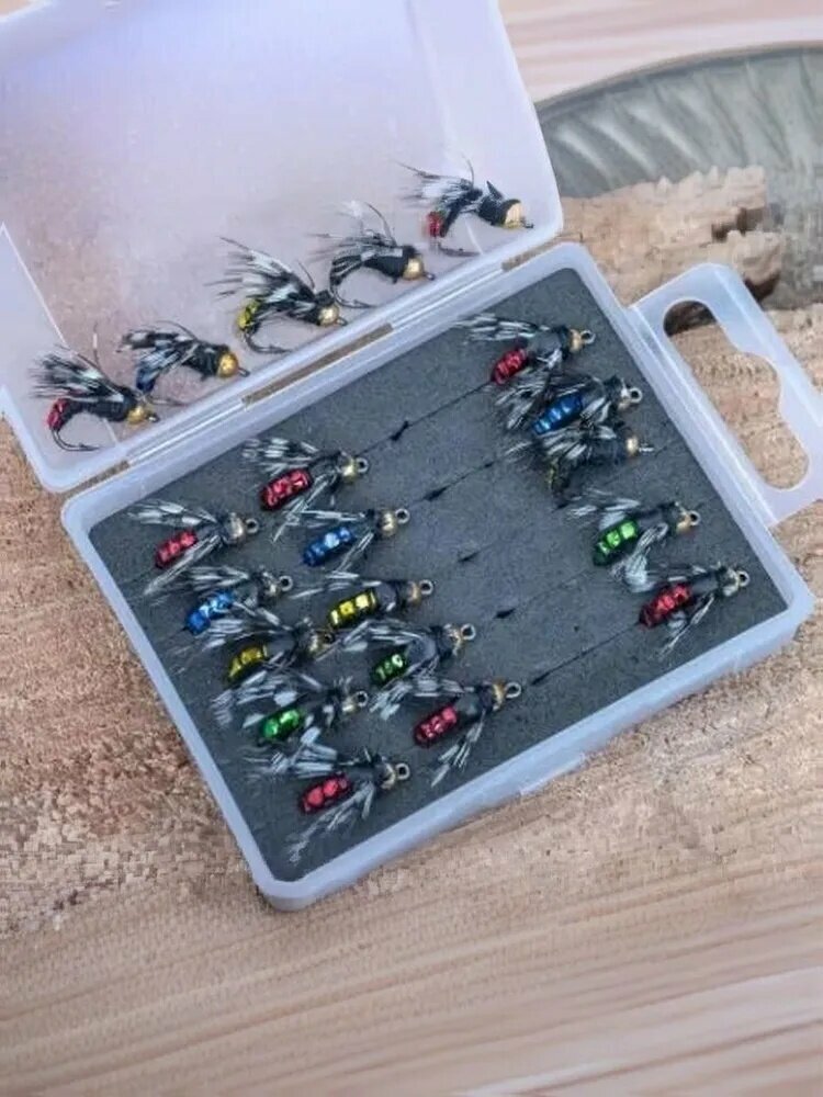 Реалистичная Муха-Блесна для Рыбалки - Гибкий и Стабильный(20 шт.). Нахлыст, спиннинг, бомбарда муха. Приманки мушки на хариуса жереха окуня щуку