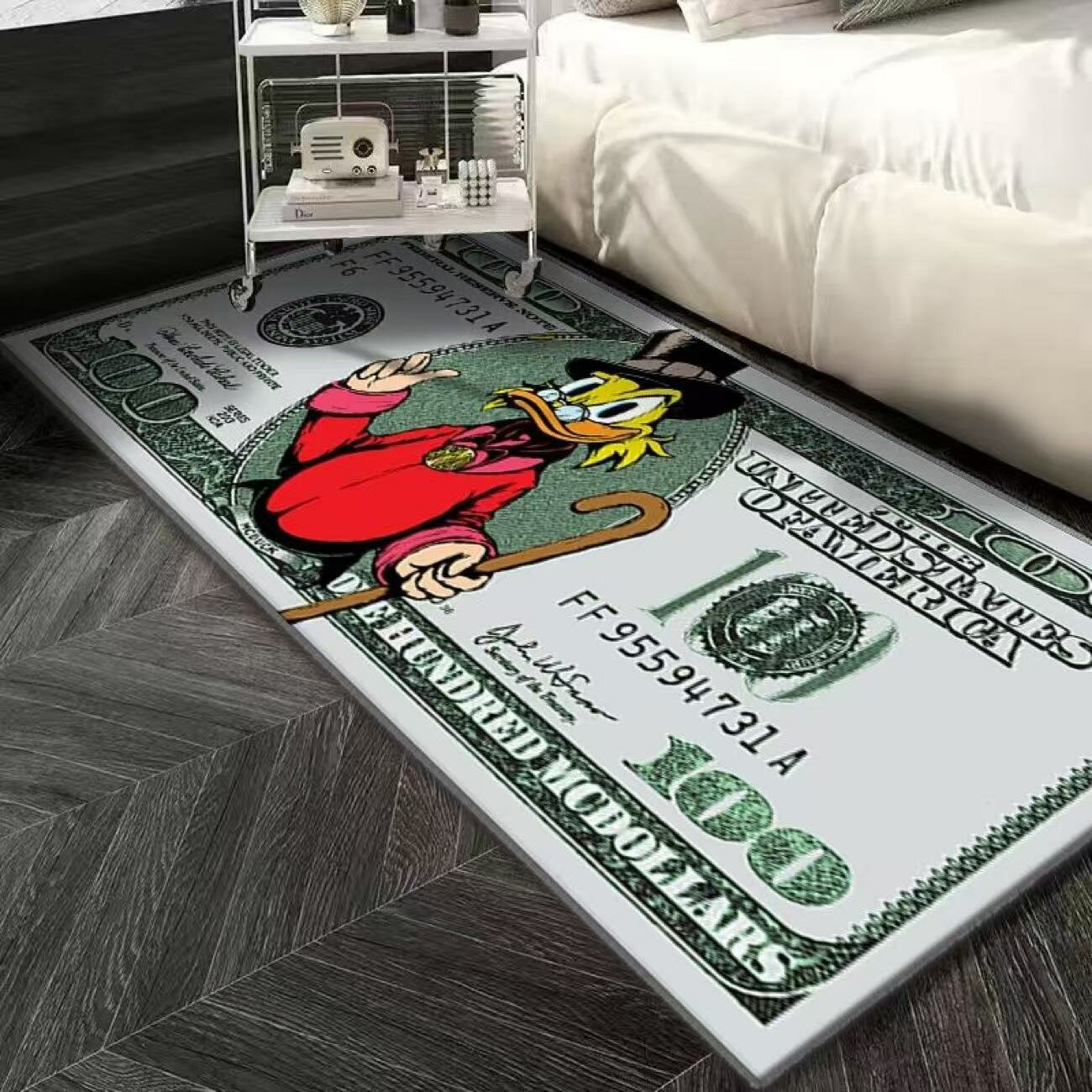 Ковер кринж доллар, 50x100см, 100USD, коврик с ворсом 5мм. поп-арт.