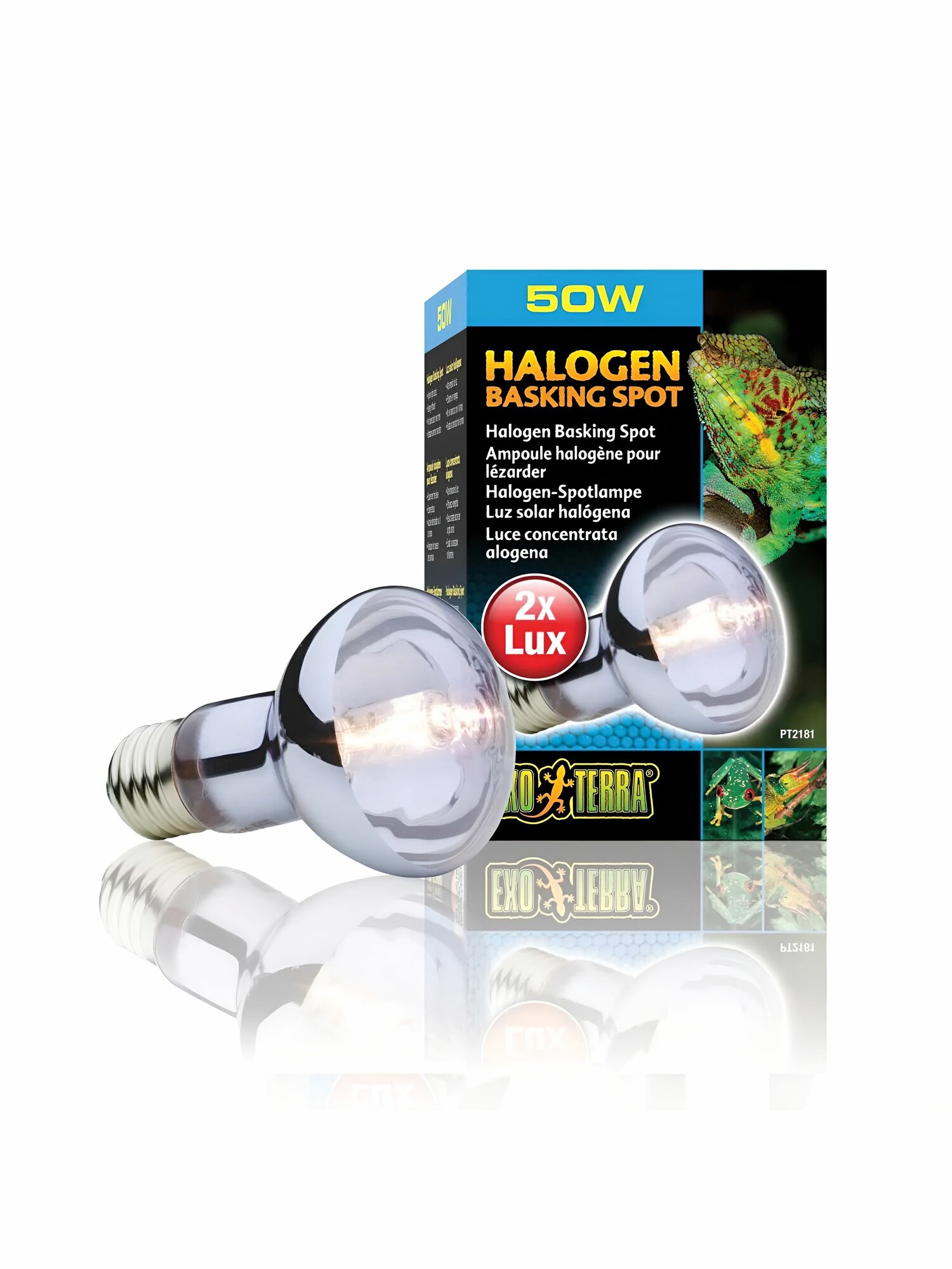Лампа дневного света для террариума EXO TERRA "Halogen Basking Spot", 50 Вт, PT2181