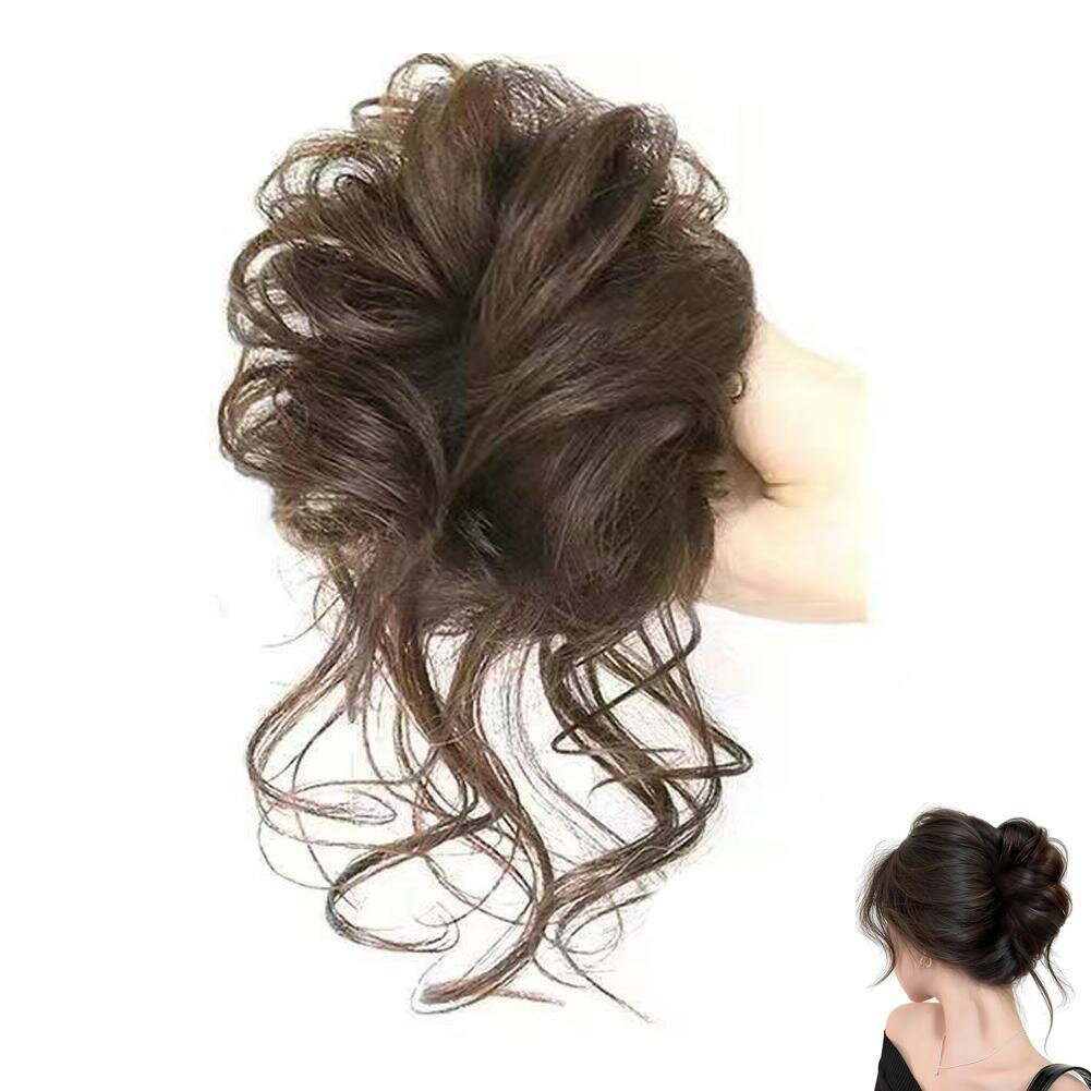 Кудрявый пучок вьющихся волос Tousled Updo Эластичная лента для волос Scrunchie