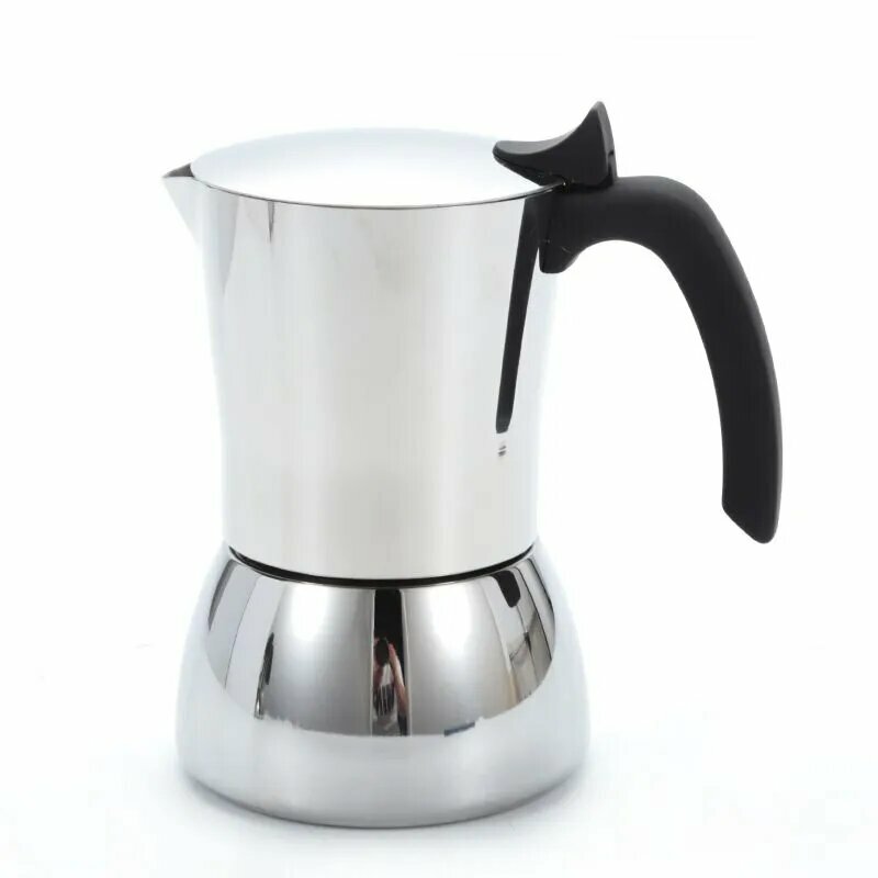 Гейзерная кофеварка coffee на 4 чашки (200 мл), серебристая, для индукционных плит