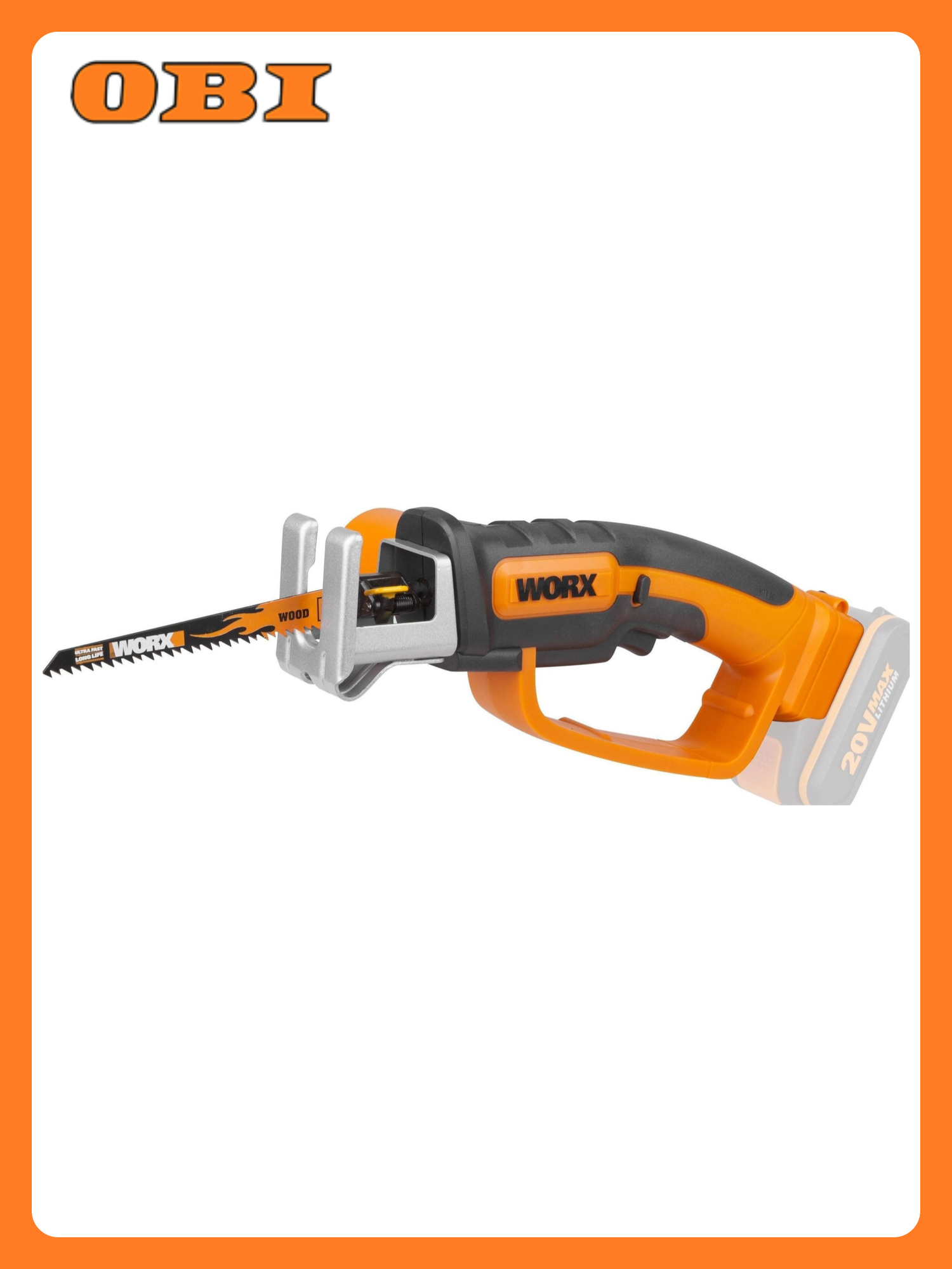 Садовая пила Worx WG894, бесключевая смена оснастки, Li-ion аккумулятор, 20 В