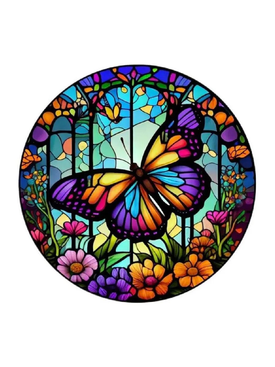 Набор алмазной мозаики 5D, бабочка, круглая, 30x30 см