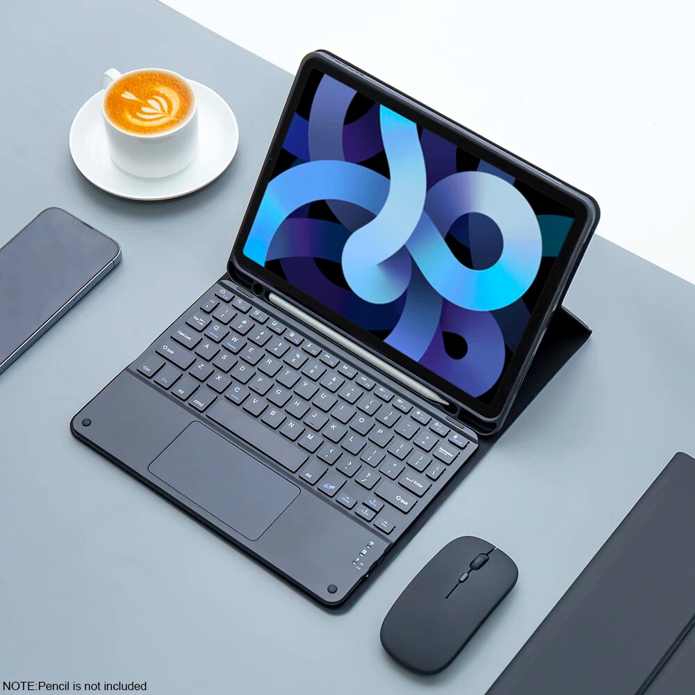 Беспроводная клавиатура и мышь для iPad Pro 11 EGYAL Air11 M2 M3 -Air 4-5, Black C