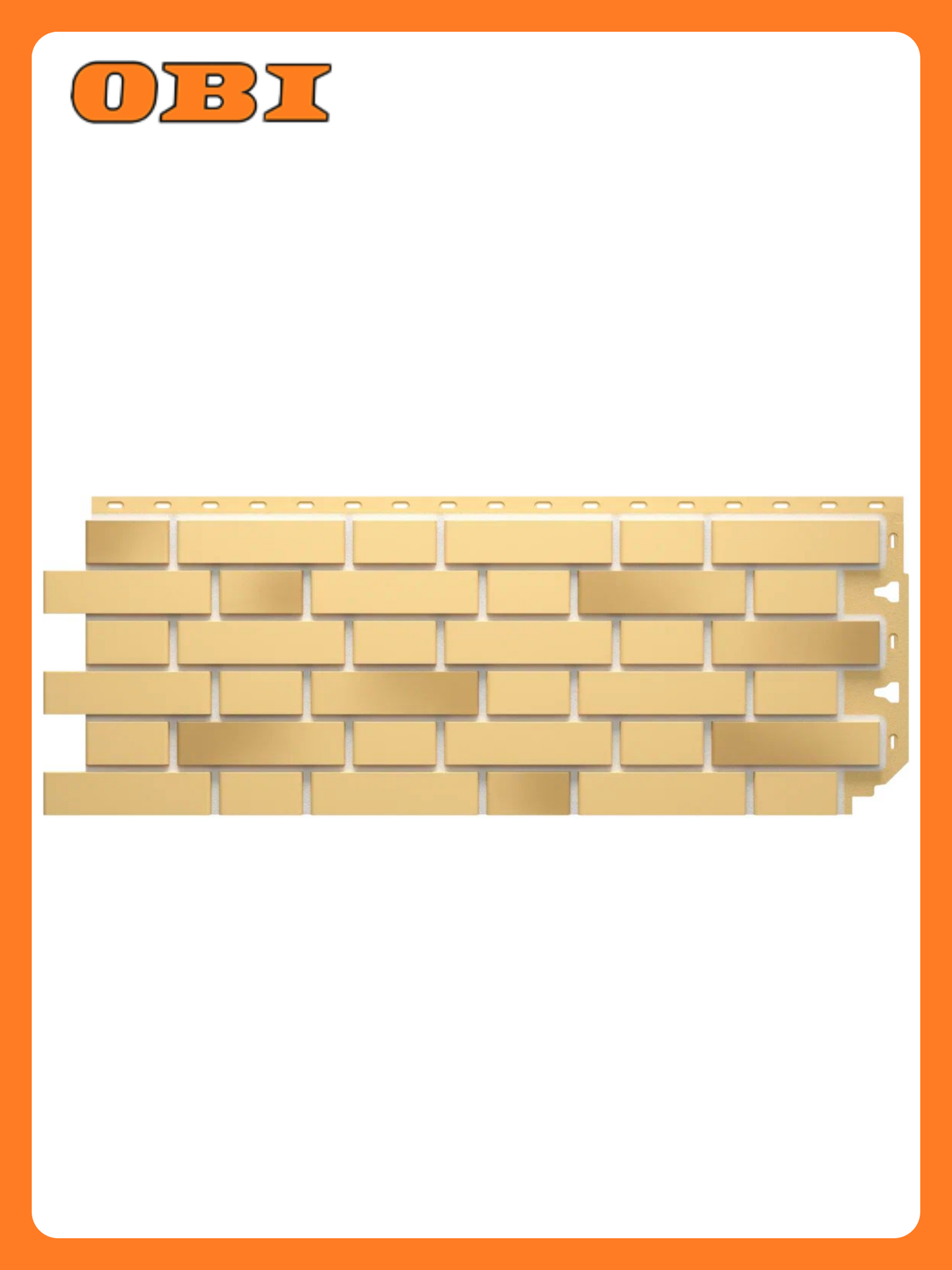 Панель Docke STANDARD, имитация кирпича, рельефная, жженый желтый цвет, 1095х1095 мм, 1шт