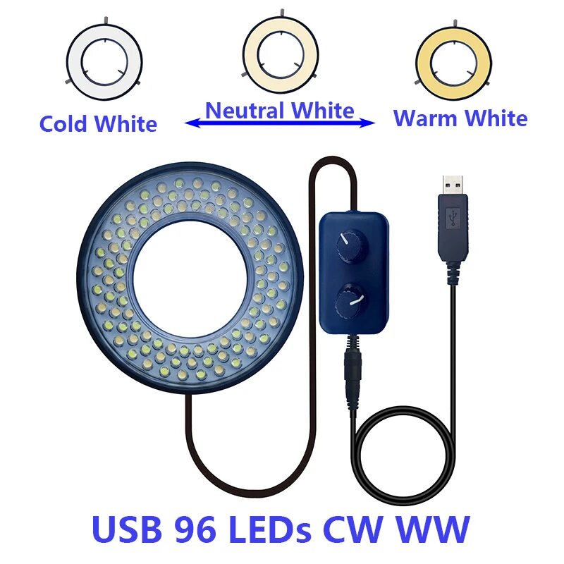 Кольцевой светильник USB 96 LEDs CW WW