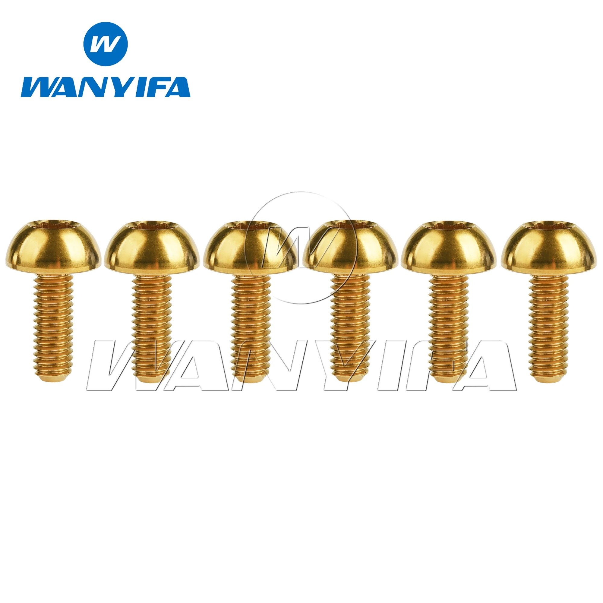 Титановые болты для двигателя Wanyifa M6 x 17 мм 6 шт. Gold