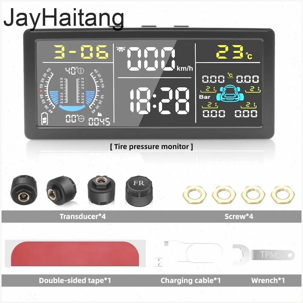 Высококачественная система TPMS с 4 внешними датчиками для автомобиля ABS пластик черный прозрачный горчичный