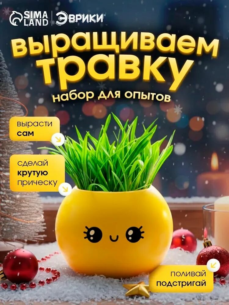 Опыты и эксперименты "Выращиваем травку" / детский набор для выращивания растений