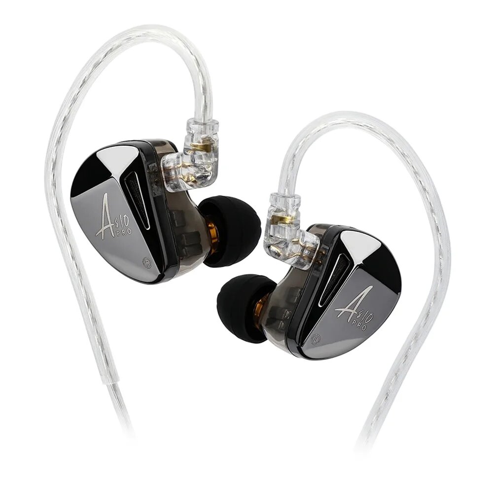 Наушники KZ AS10 PRO without mic, проводные внутриканальные, с арматурным драйвером, black