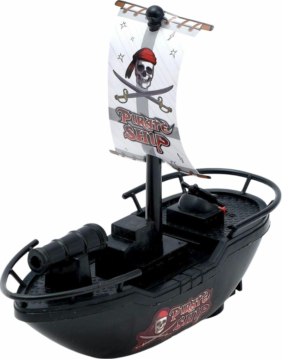 Детский корабль "Пиратская лодка" с самоходным механизмом, плавает, работает от батареек, игрушечный водный транспорт, масштабная модель для детей