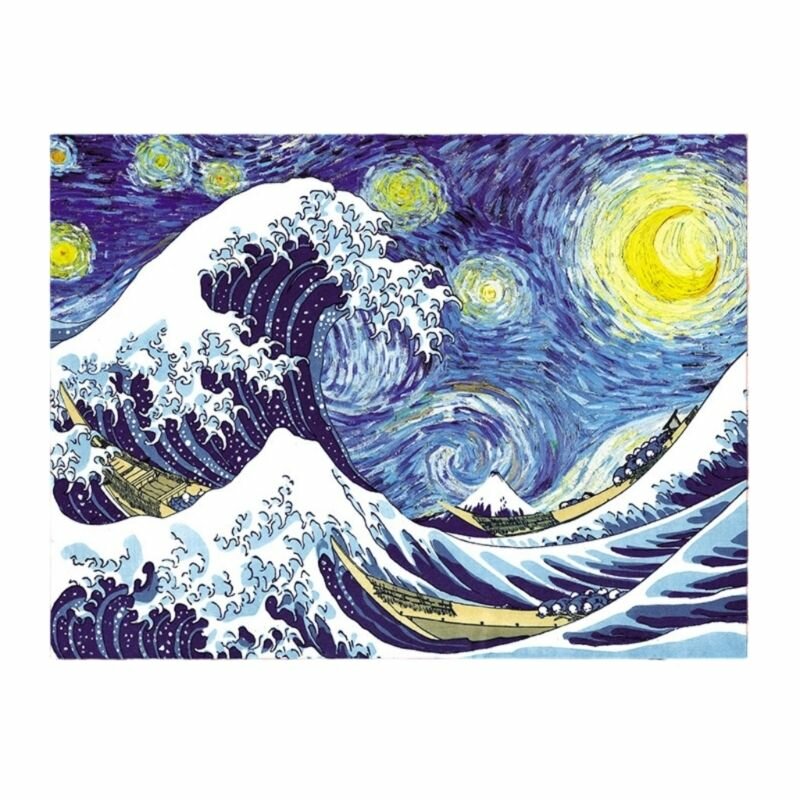 Ткань для украшения комнаты гобеленом в японском стиле-04, матовый стиль серфинга-100x70 см