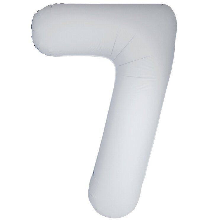 Воздушный шар КНР цифра 7, 40" slim Matte White, фольгированный
