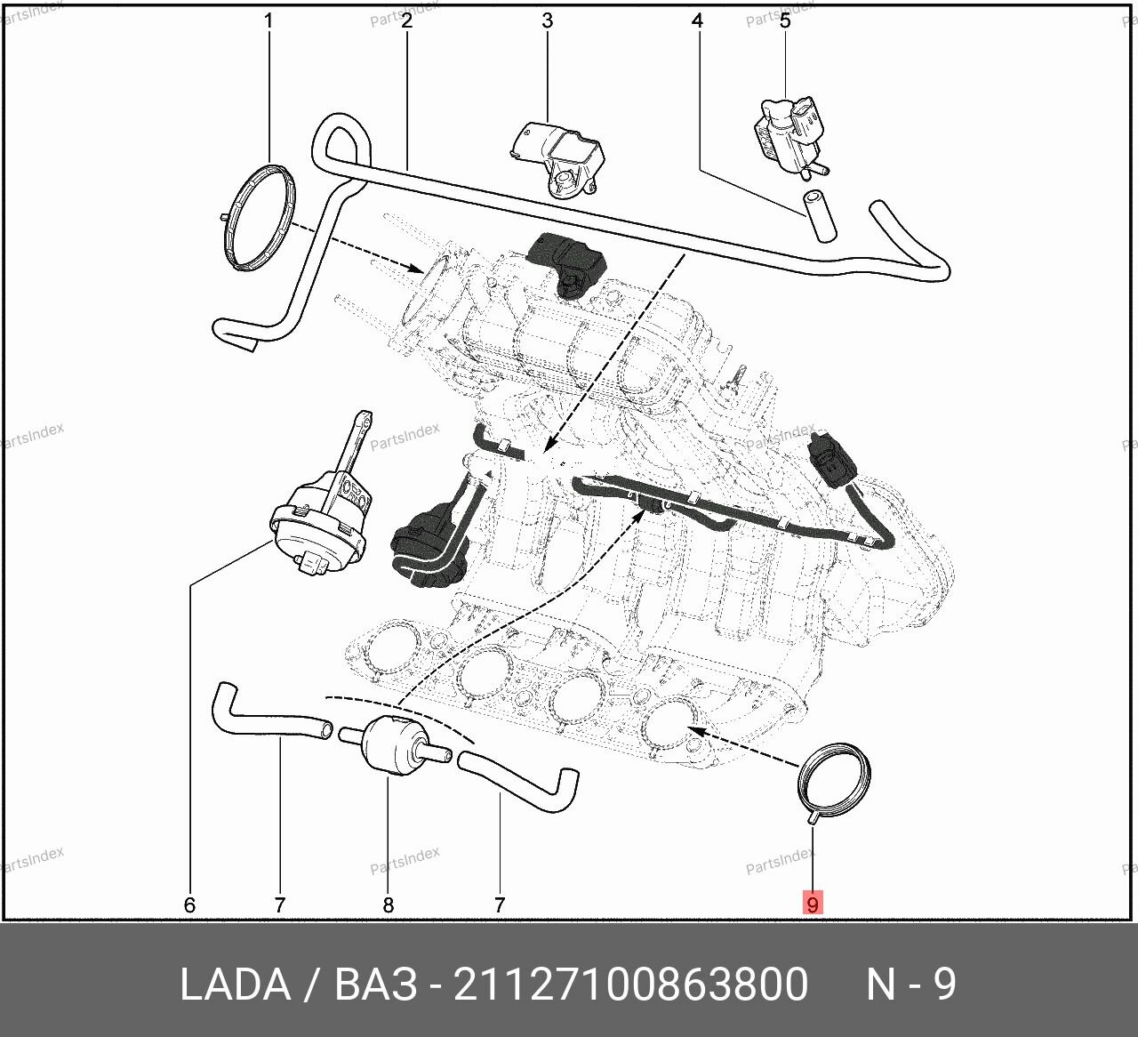 Уплотнитель газового канала, LADA 21127100863800