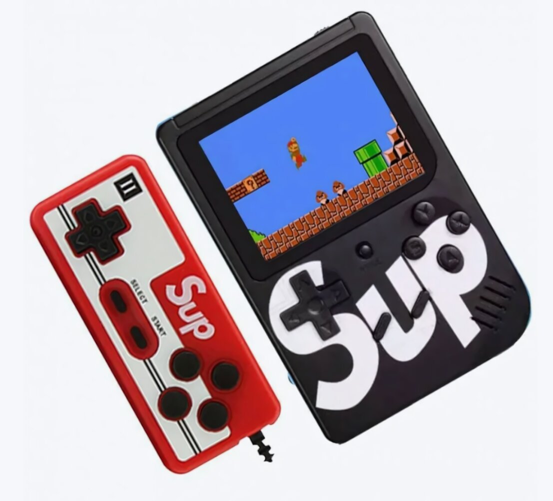 Игровая консоль Game Box 400-in-1 Black с джойстиком, портативная, для любителей классики, USB-экран