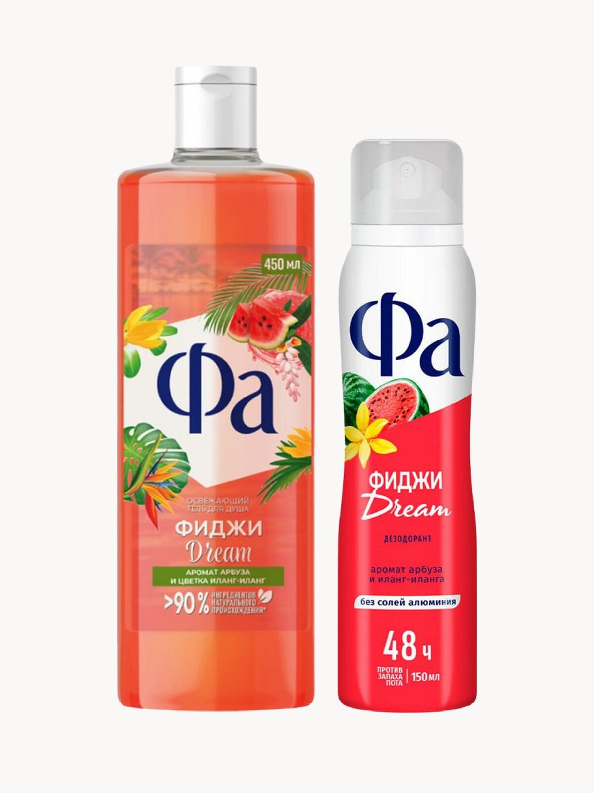 Набор Фа Гель для душа женский, 450 мл + Дезодорант женский спрей Фиджи Dream 150 мл