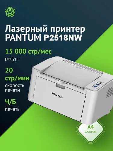 Pantum Принтер лазерный , белый
