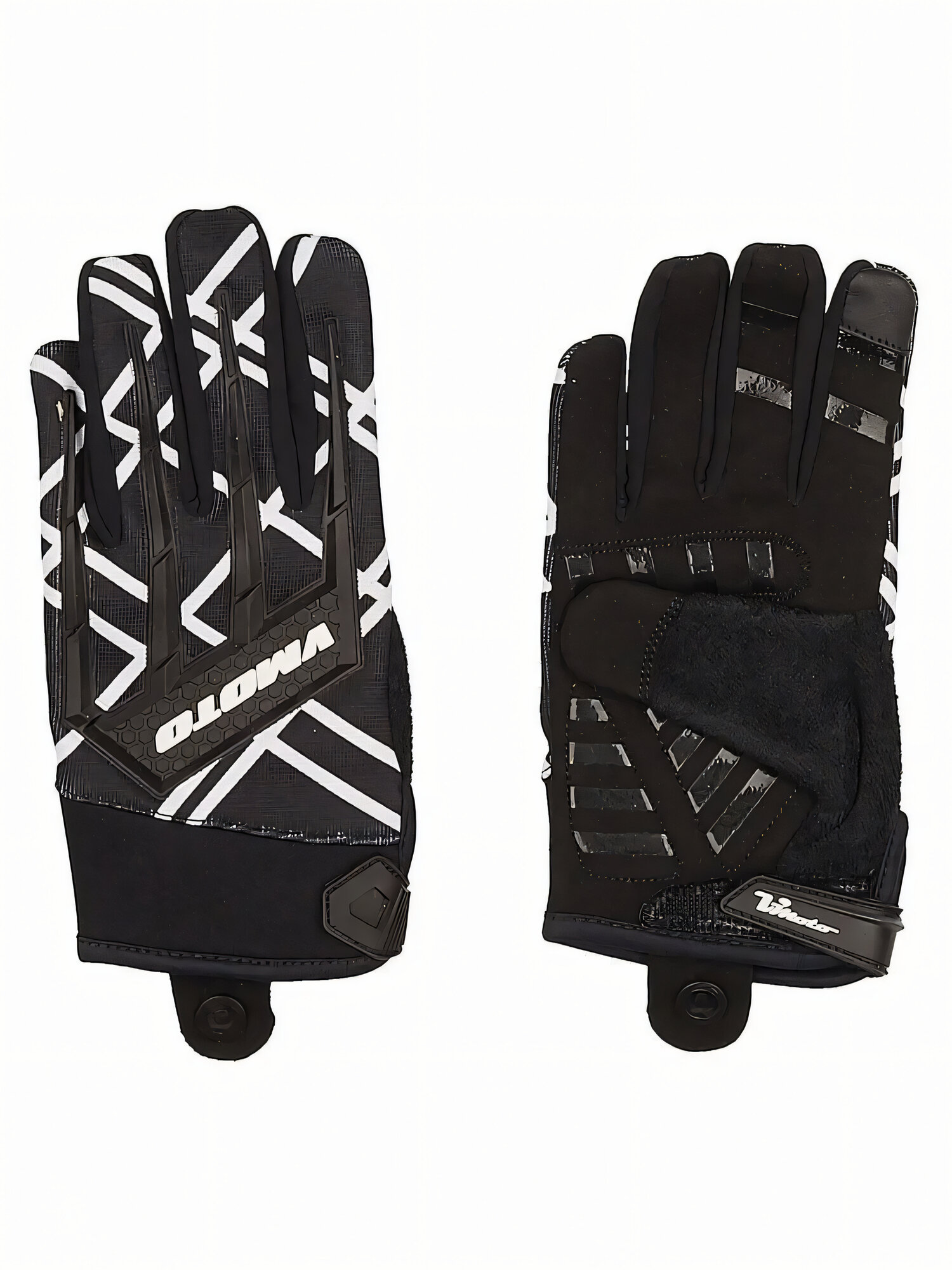 Мотоперчатки Vmoto 1261 Black/White M, силиконовые вставки на ладонях