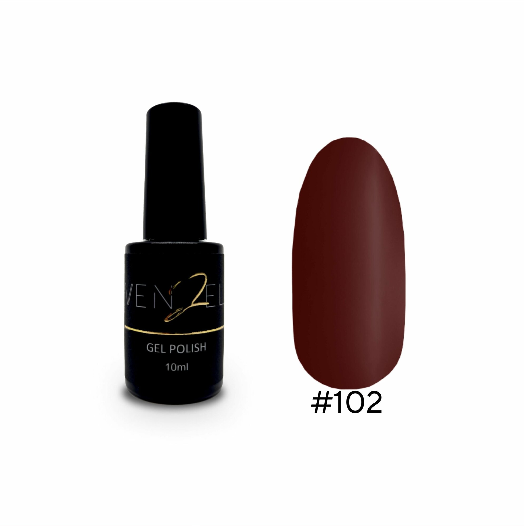 Venzel-102 бордовый гель-лак для ногтей плотный 10ml
