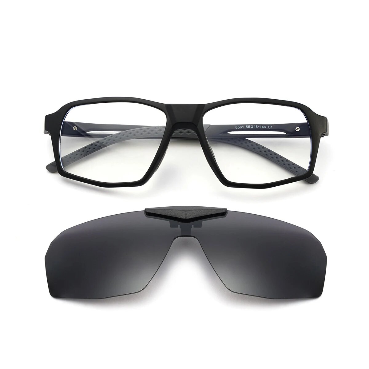 KSVEREN Поляризованные очки 2 в 1 с защитой от синего света Black, Черный, Myopia-1.50