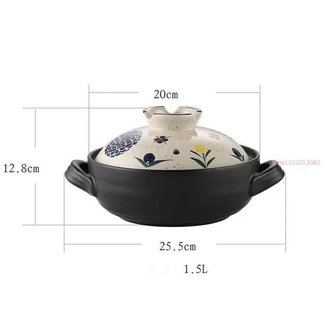 Японская керамическая кастрюля для тушения X1221 1.5L