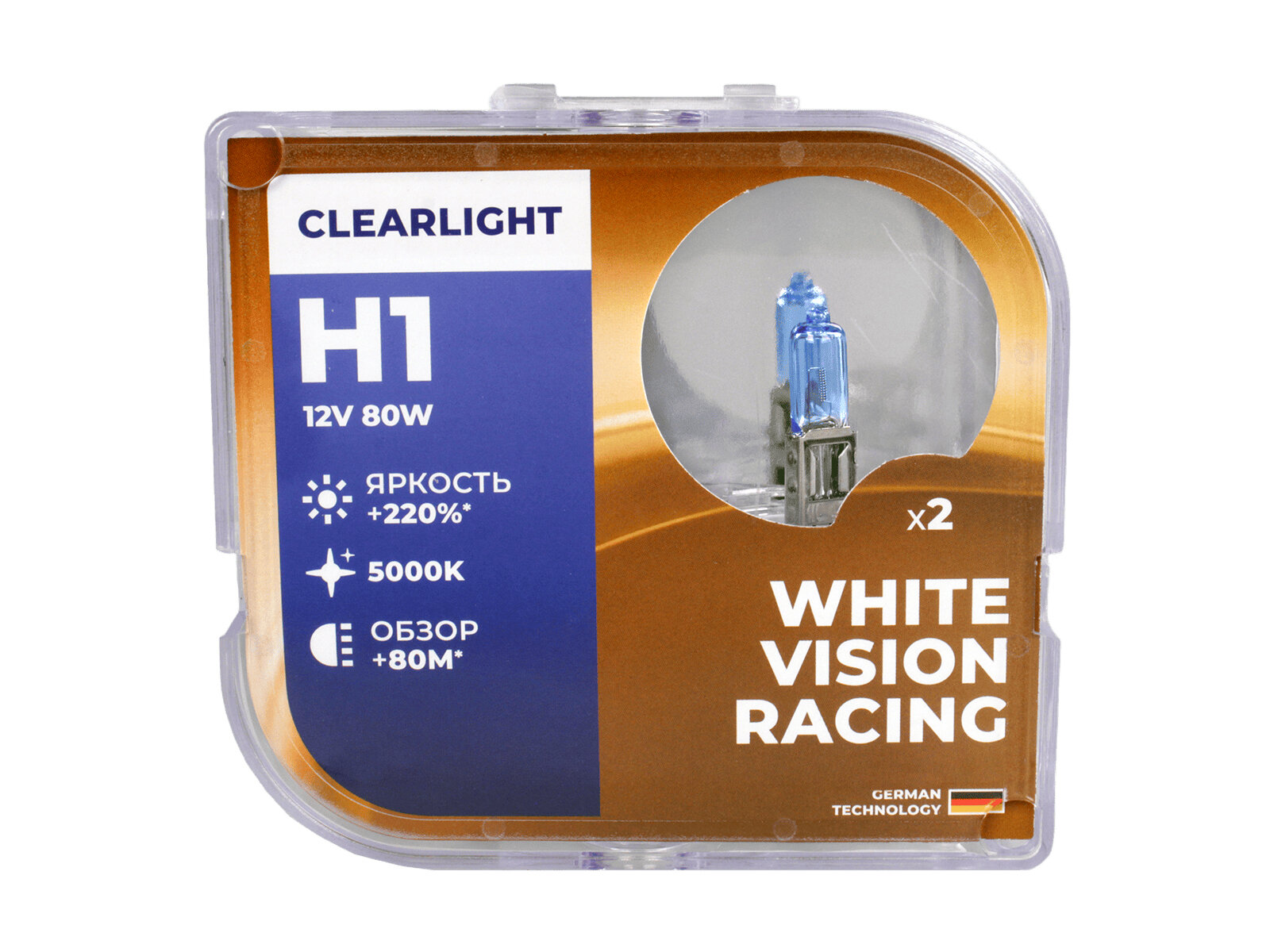 Набор ламп 12V 80W H1 Clearlight Whitevision Racing 2 штуки комплект MLH1WVR