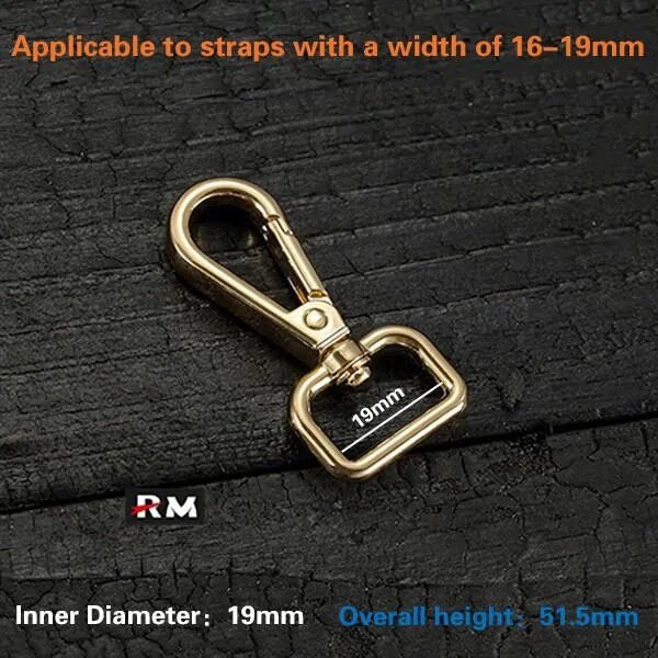 Карабины металлические для сумки, ремня, стропы, Внутренний диаметр 1,9 см, золотой, 2 шт