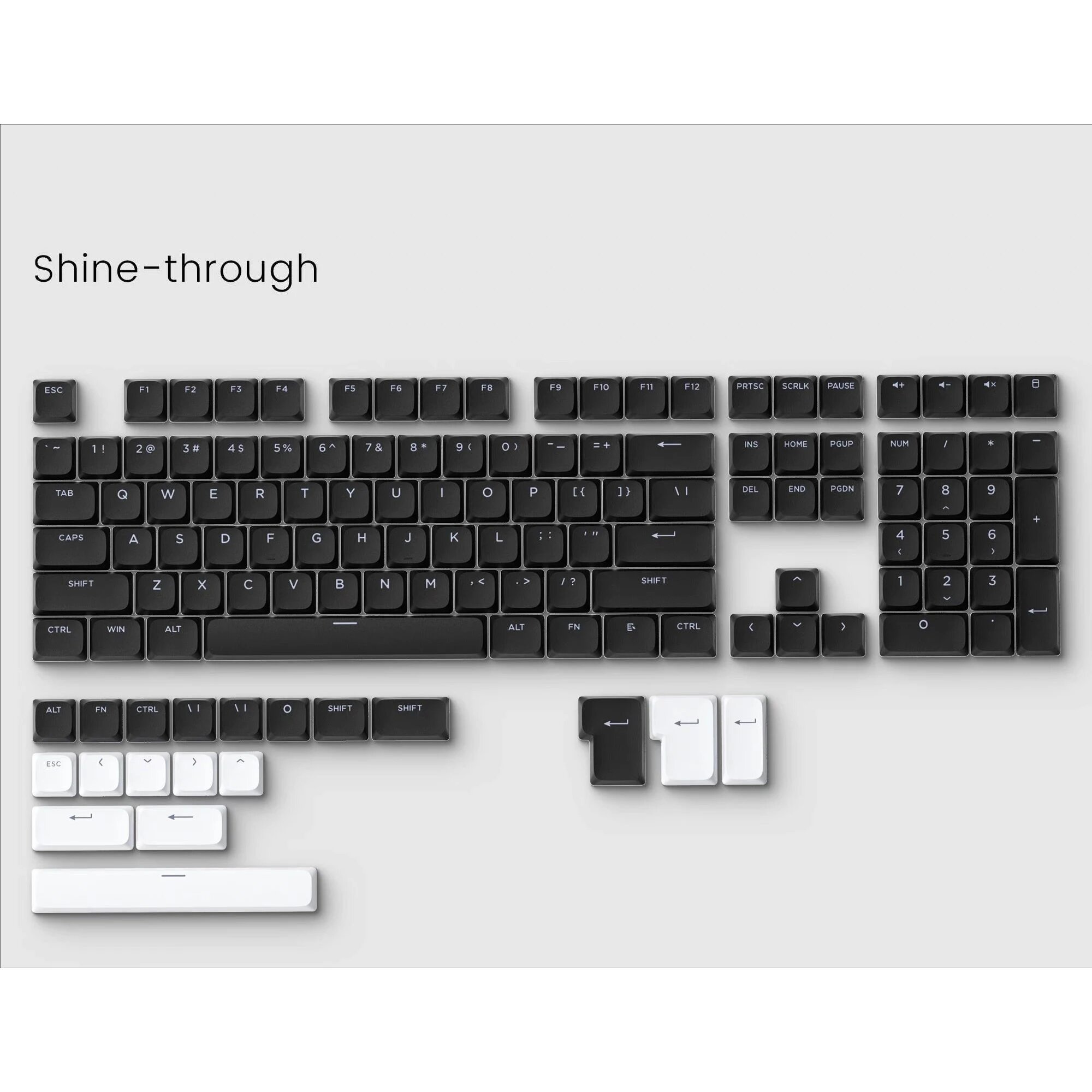 Колпачки клавиш Skyloong Black White 127
