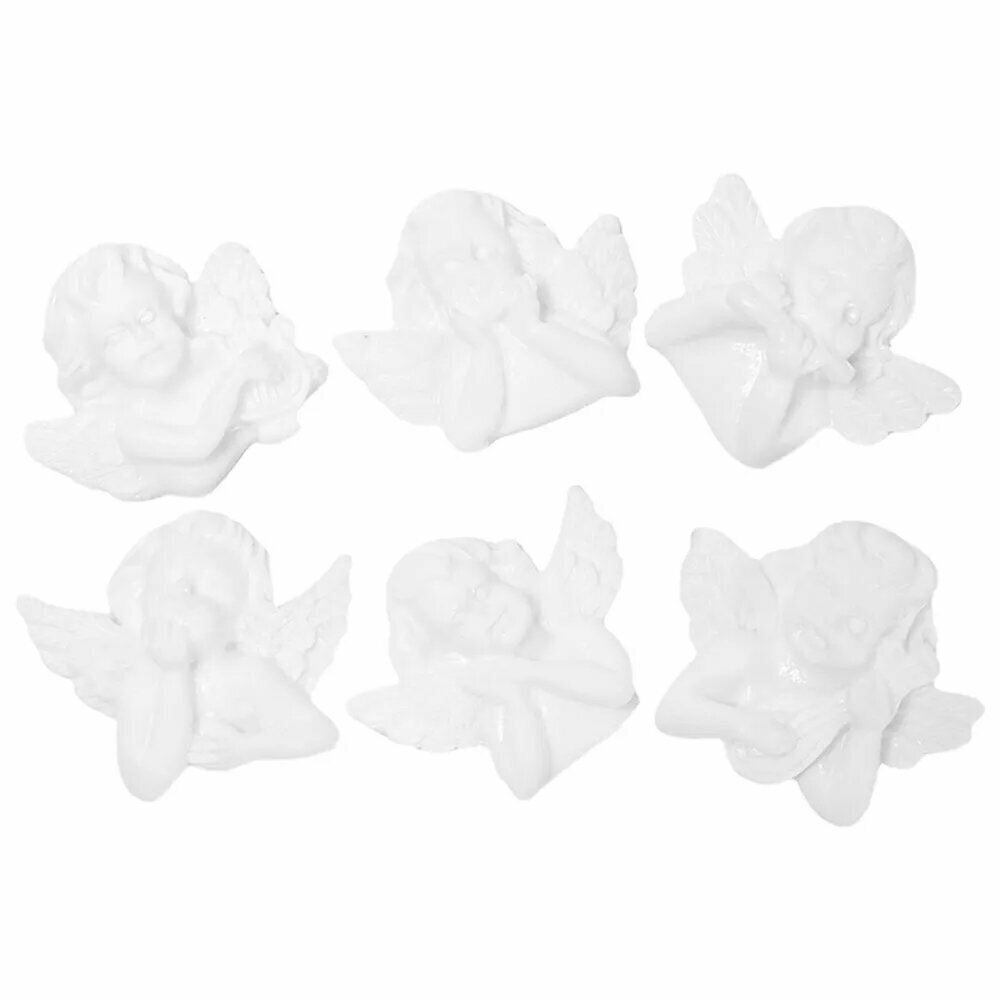 Творческий набор из 6 фигурок ангелов для крафтовых работ, легкие и компактные