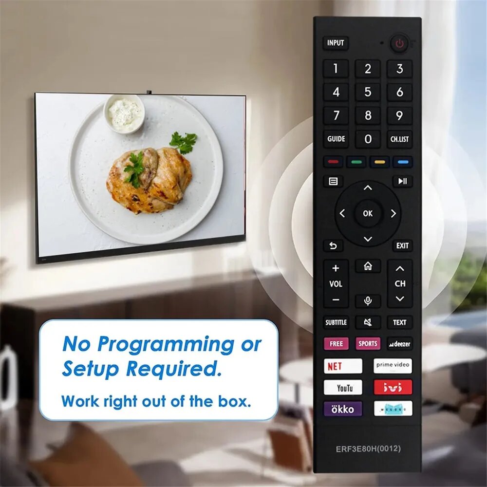 Заменить пульт дистанционного управления ERF3E80H для телевизора Hisense Аксессуары для электроники (черные)