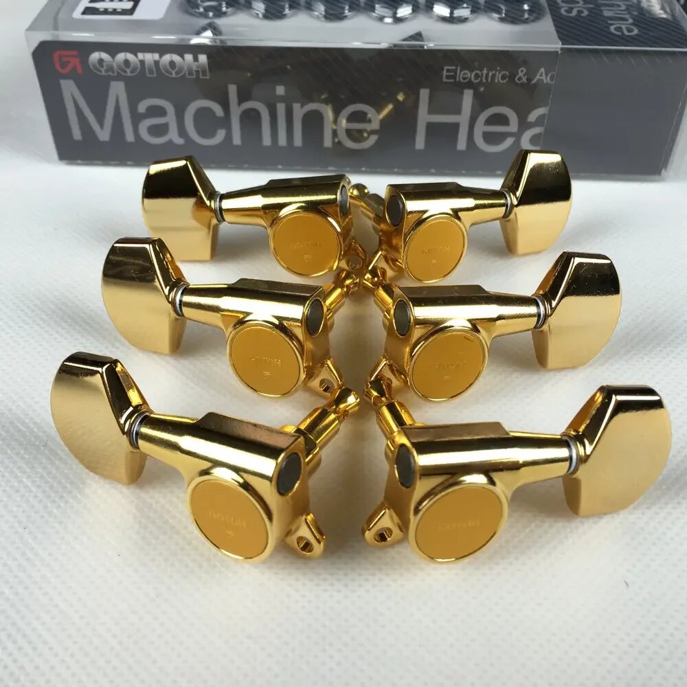 Оригинальные колки для электрогитары GOTOH SG381-01, тюнеры (хром, черный, золотой, серебристый), колышек для настройки, сделано В Японии