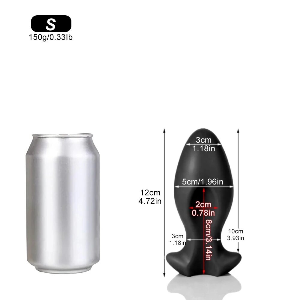 Яйцо Анальная пробка Анальный расширитель Мягкая силиконовая Анальная пробка 18+ БДСМ Black S