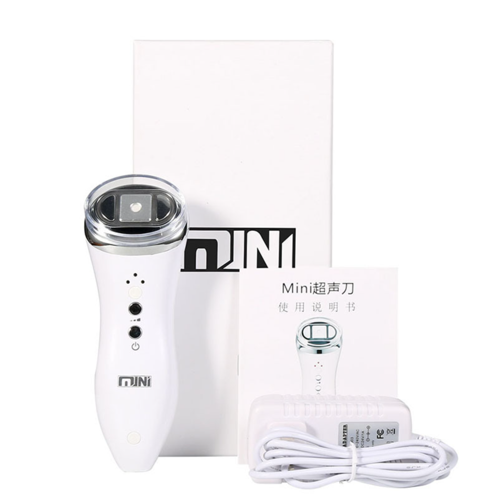 Mini h Mini Handheld Skin Rejuvenation Beauty Instrument, Micro Current Face Lift Firming Massager, Mini Handheld HiFu Ultrasound Knife, Key-controlled, 90V-240V, 30W, 24W, 2000mA, 3MHz, 3MHz, 500mA, 100Hz, 200KHz, No built-in battery, Main unit *1,