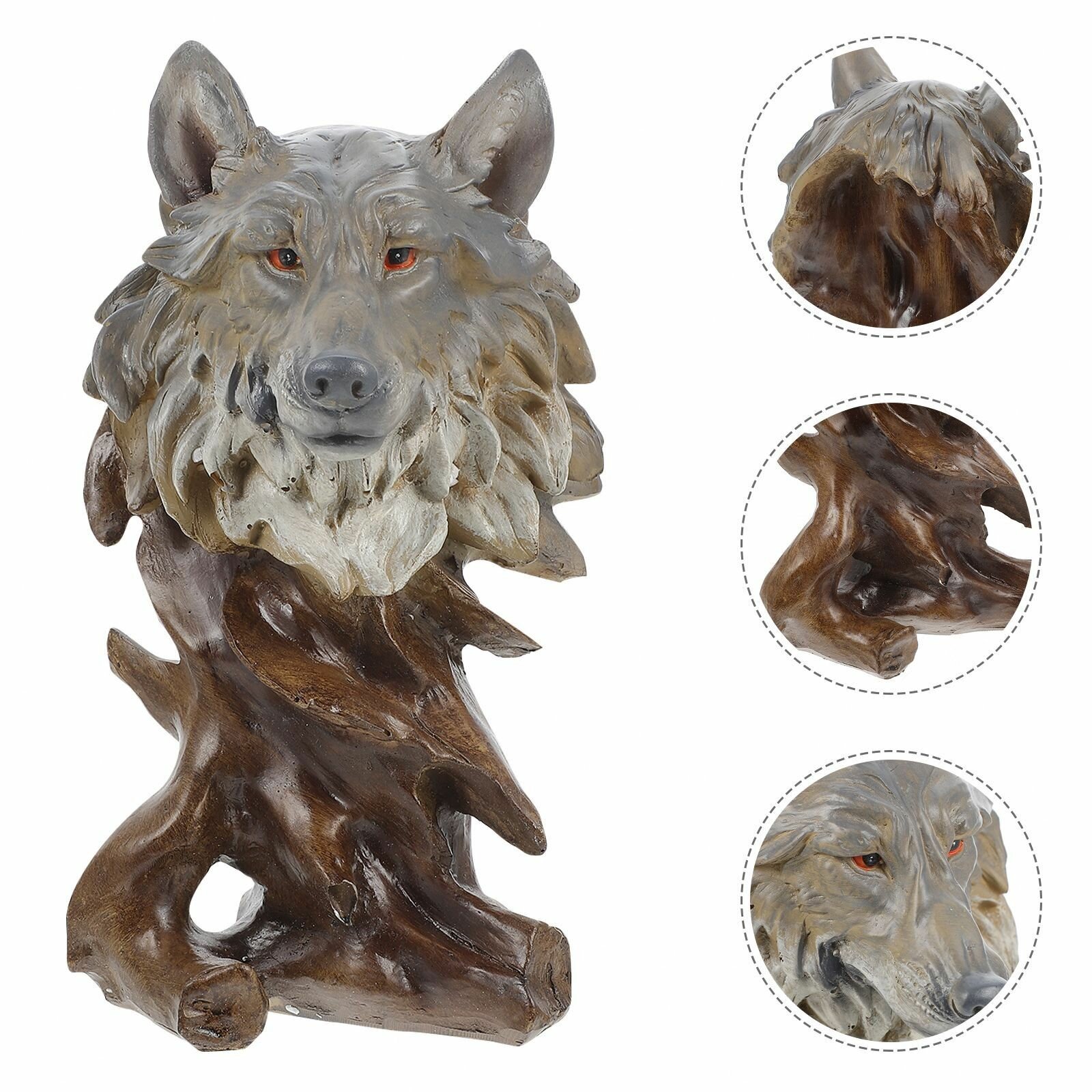 Фигурка Волчья Голова Из Смолы Для Домашнего Декора 1 Штука
