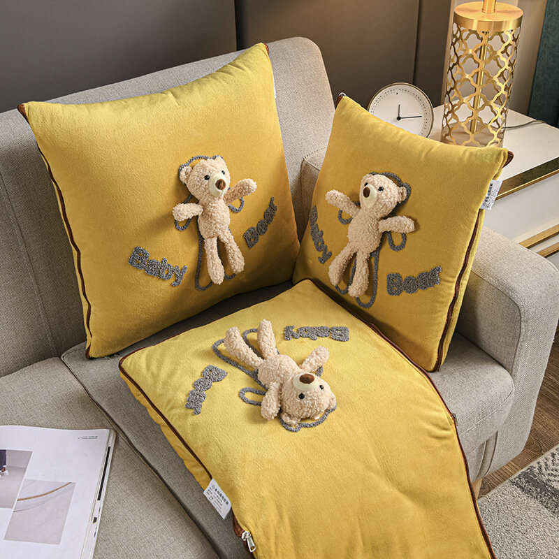 Двухсторонняя подушка и одеяло для зимнего офисного сна, складное одеяло для кондиционирования воздуха на все сезоны, двухв-одном автомобильная подушка