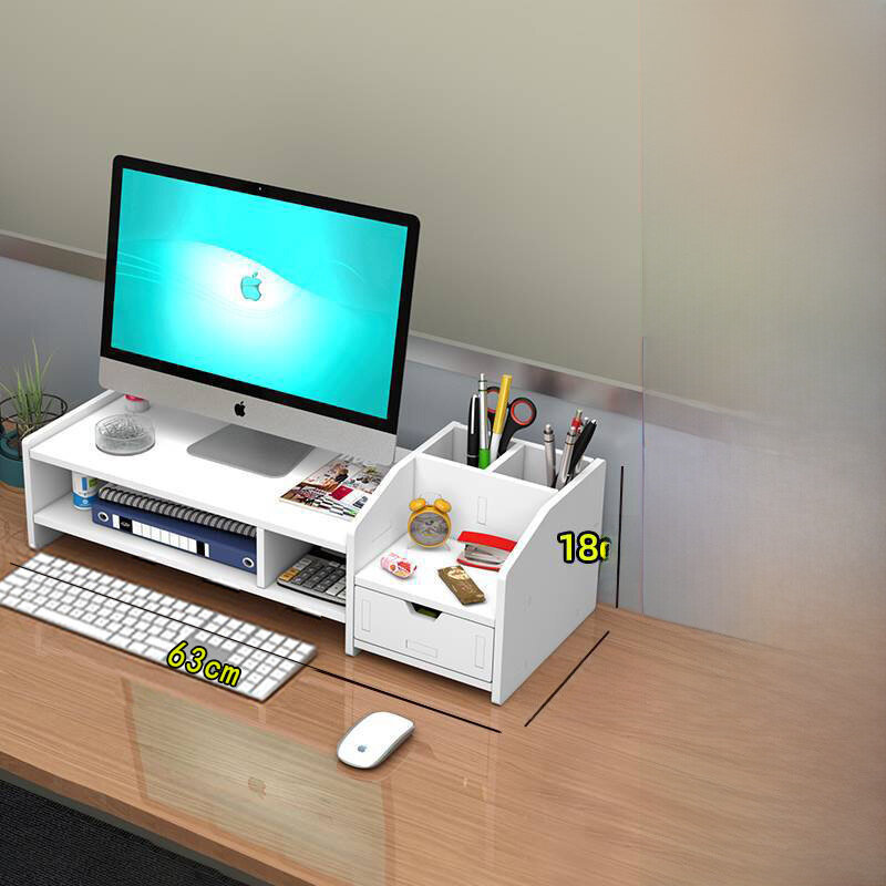 Стойка для монитора компьютерная регулируемая по высоте с выдвижным ящиком для хранения подставка для стола офисная рама для хранения (60 подъемных стоек для компьютера)