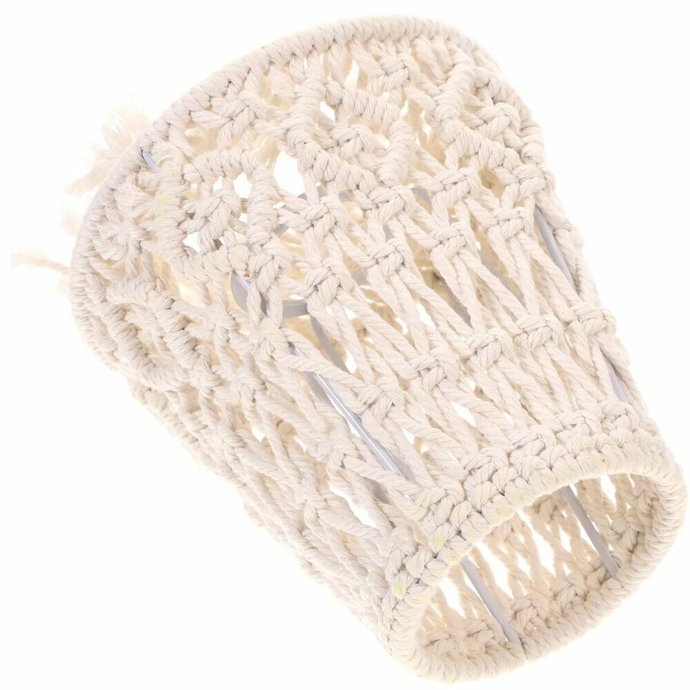 Настольный Абажур, Квадратный, Бежевый, Из Хлопкового Шнура, Для Спальни, 1Шт