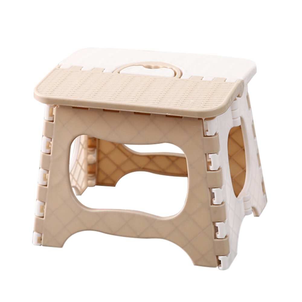 Стул складной пластиковый многоцелевой портативный для улицы хранения дома маленький сиденье путешествия, материал PP, цвет бежевый/зеленый (доступно), размер маленький/большой (доступно), в комплект входят 1 стул складной, габариты упаковки